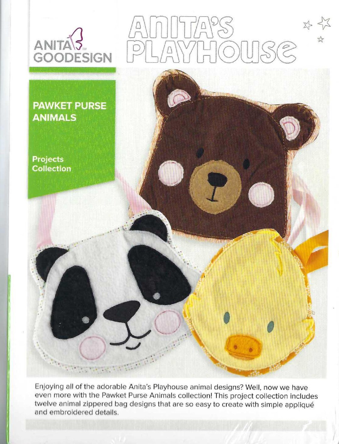 Sale-machine Embroidery Animals Purse , in the Hoop, Pj's ,pawket Purse ...
