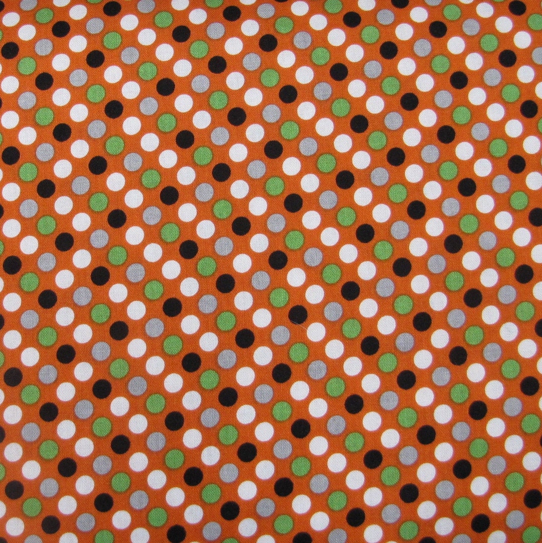 Orange, Green and Black Halloween Dots, Boo to You, Riley Blake,fabric ...