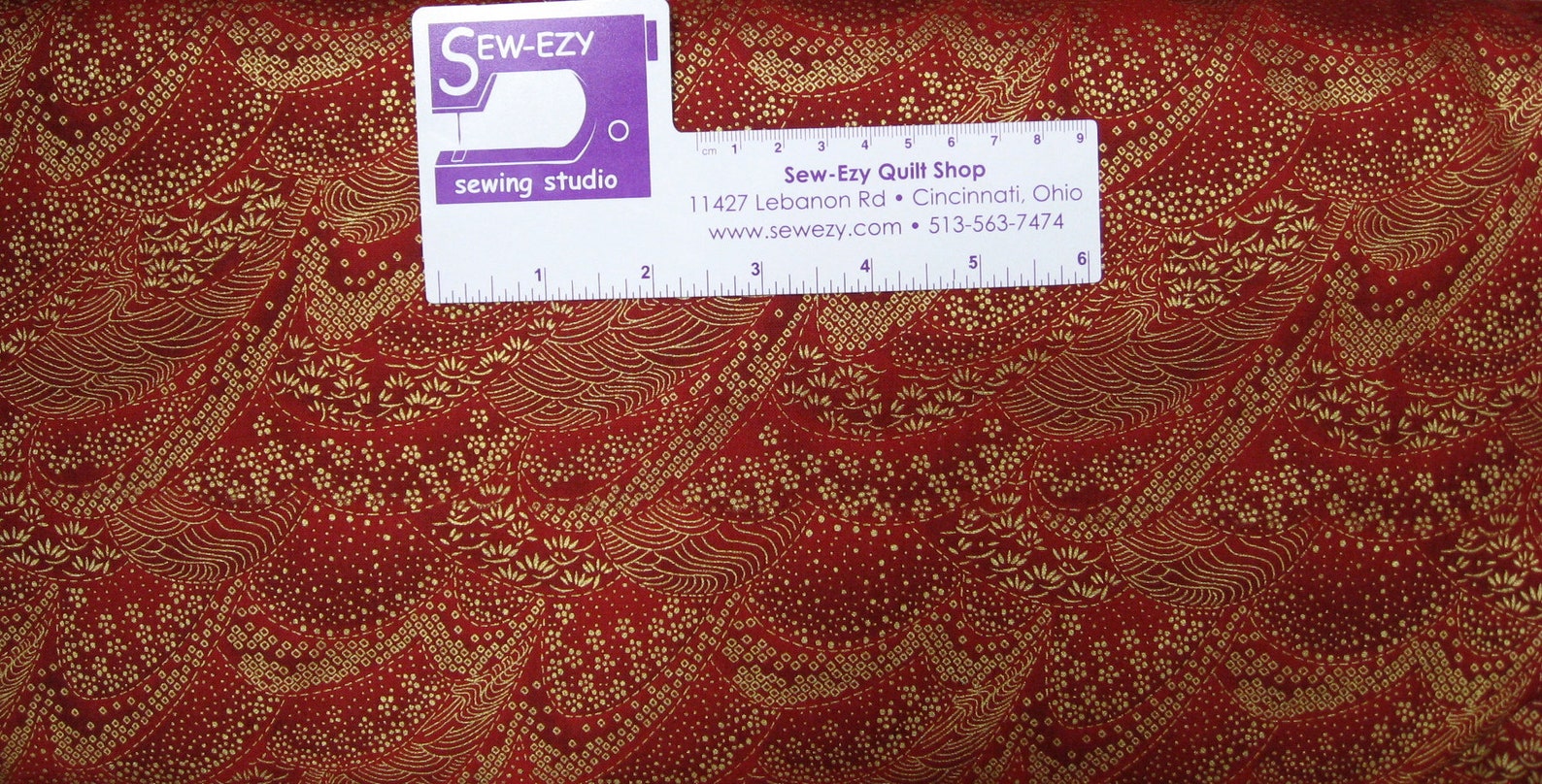 Red Gold Metallic Cotton Fabric Rolling Ridges | Etsy