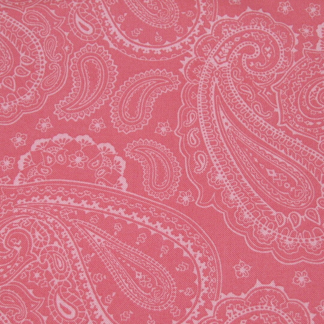 End of Bolt- Pink Paisley Cotton Fabric, 35" X 42",doll Clothes, Crafts ...