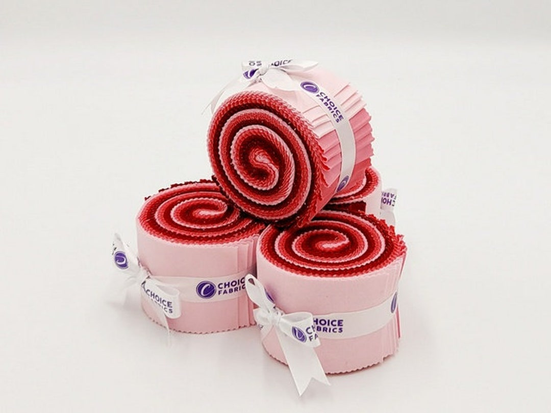Jelly Roll Red and Pink Pre-cut Fabric 100% Cotton and is 2.5 X 45 per ...