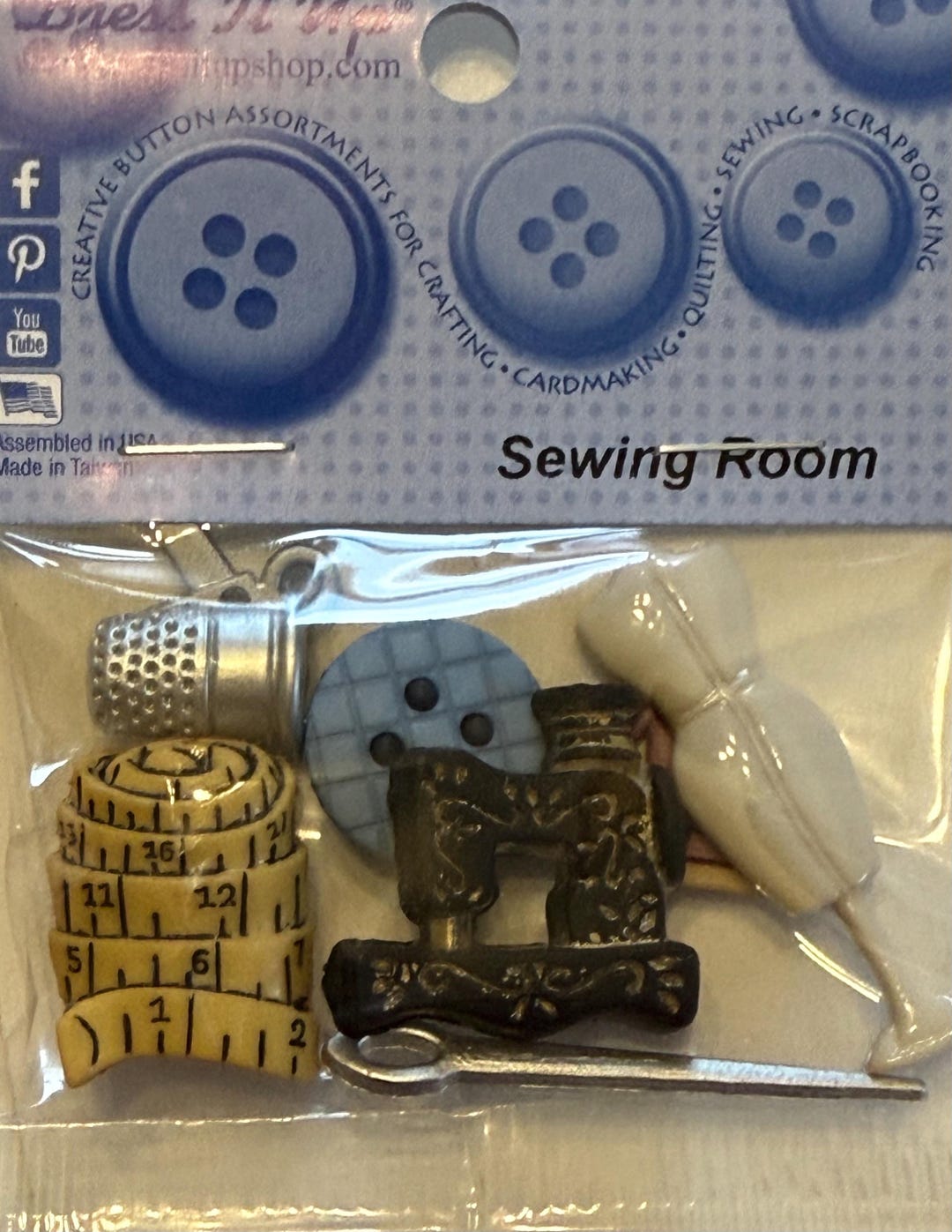 Sewing Room Button Pack, Sewing Pack ,dress It Up-junk Journal- Sewing ...