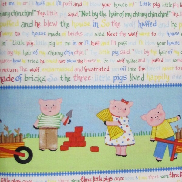 Three Little Pigs Fabric - Etsy
