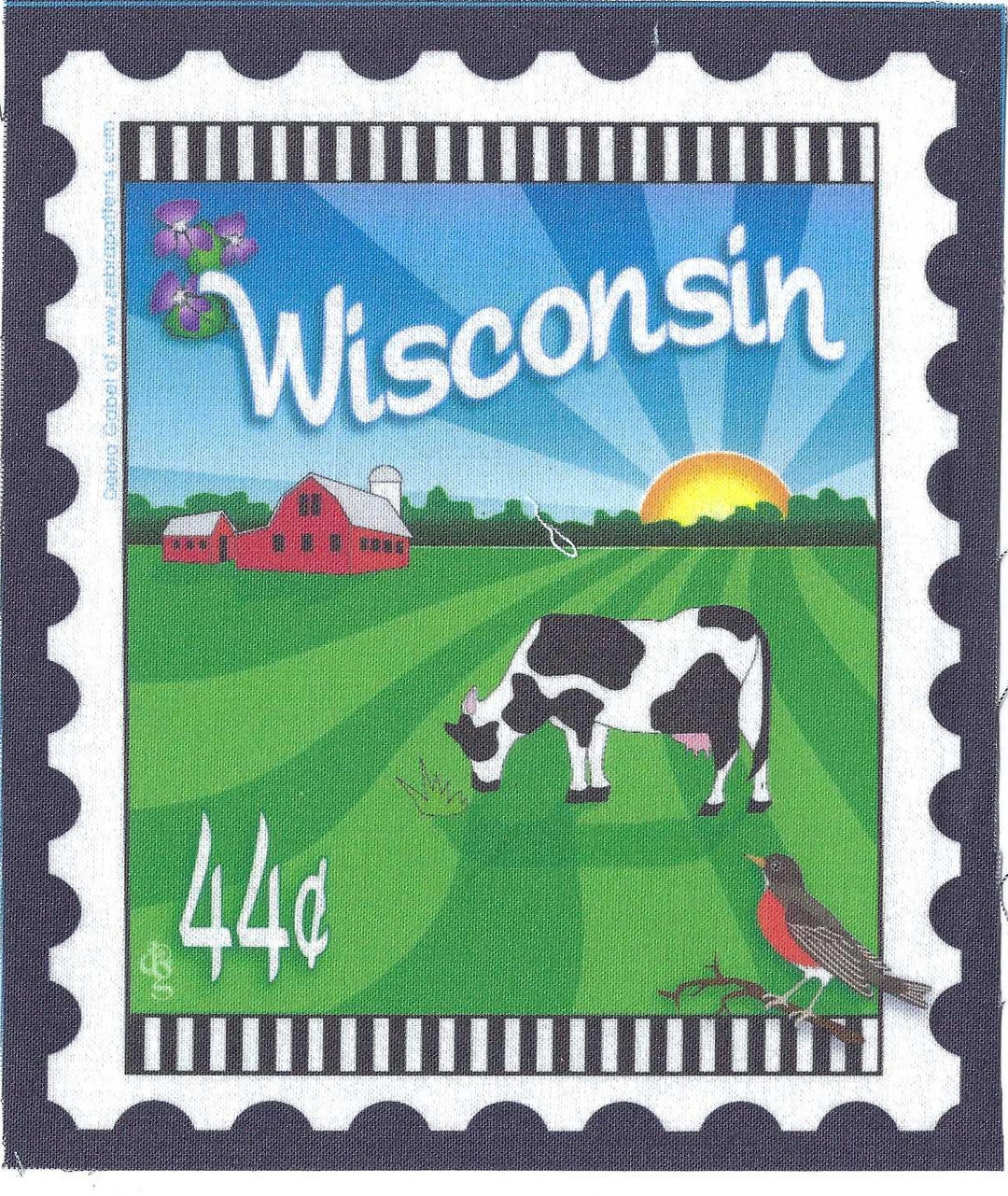 Fabric Stamp Wisconsin State Stamp Mini Fabric Panel Zebra - Etsy