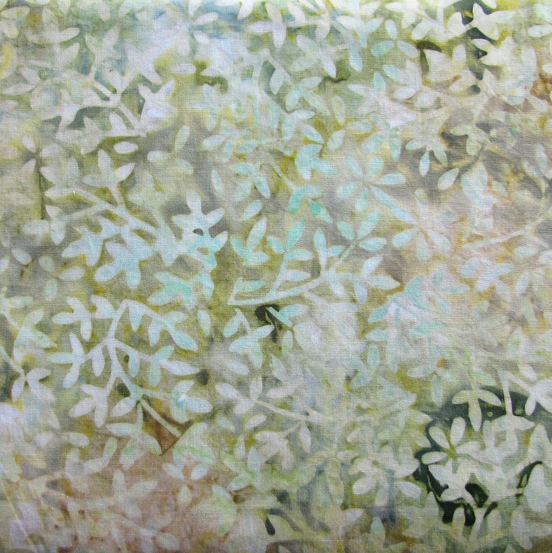 Green Batik Fabric W/leaves and Vines , Komo, by the Yard - Etsy
