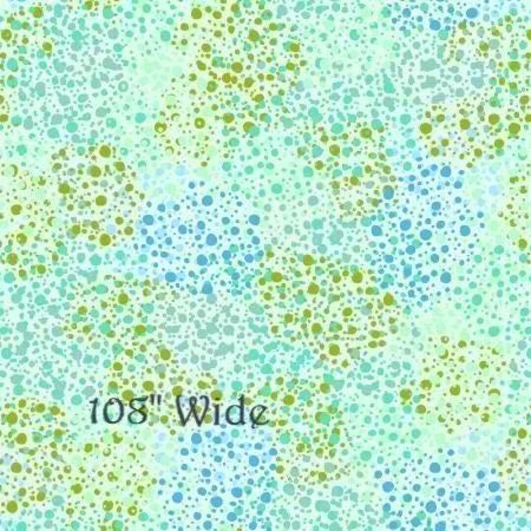Wide Back Cotton Fabric Mint Blue Green Splatter Dots by the Yard ...