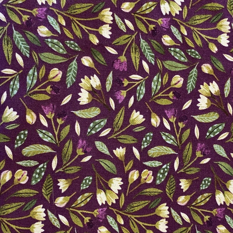 Purple Floral Fabric - Etsy
