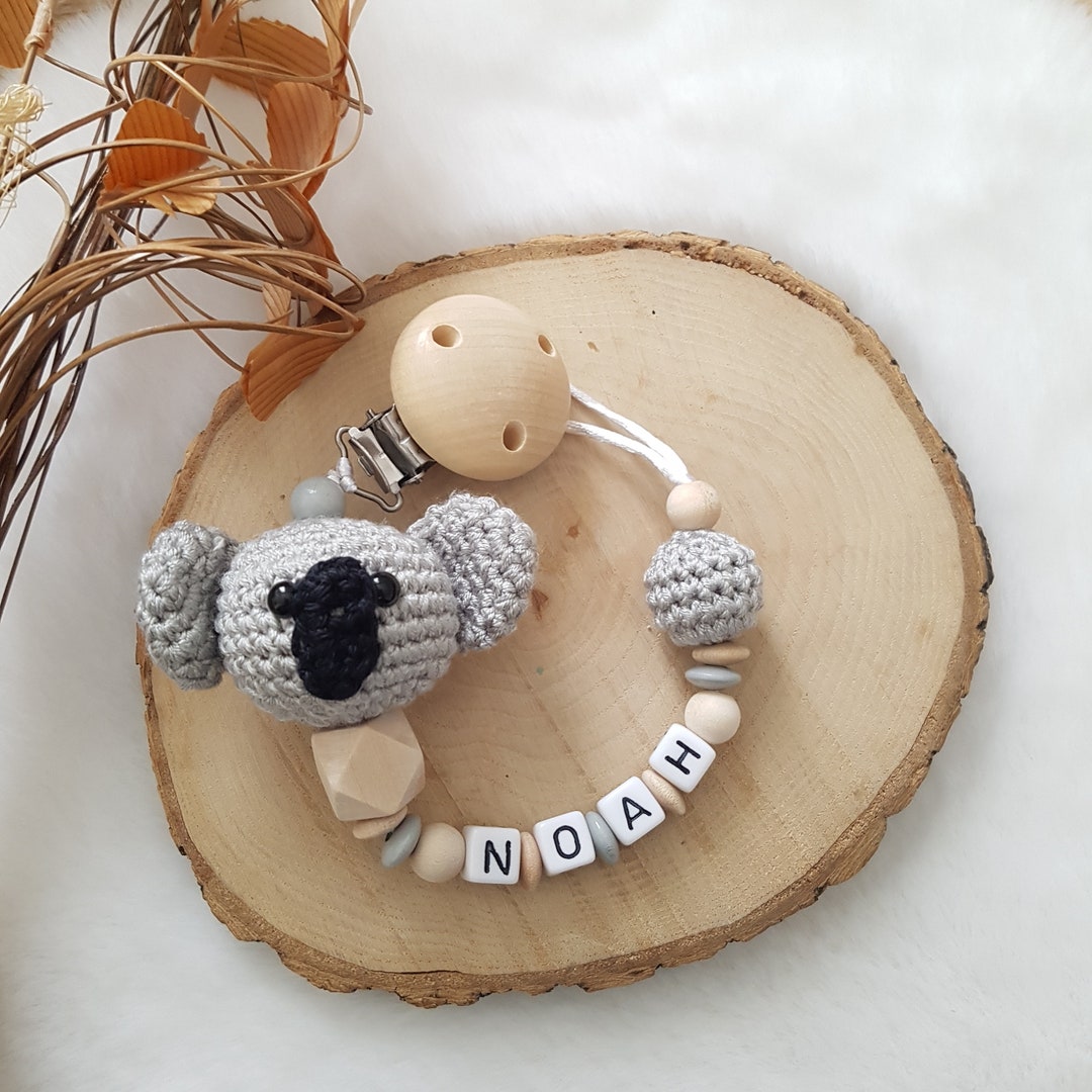 Pacifier Chain With Name pacifier Chain With Koala Bear - Etsy