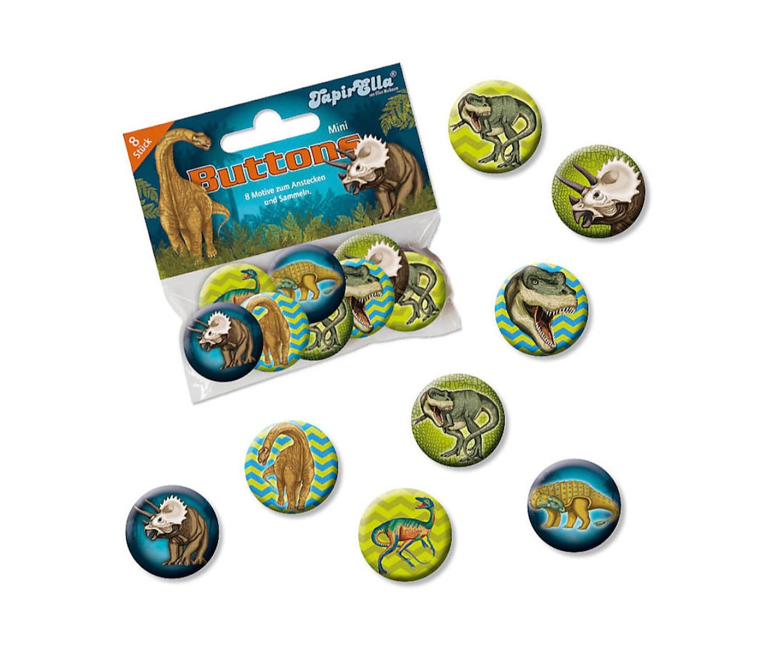 Dino Button Set as Giveaways for Children's Birthday Parties, Dino ...