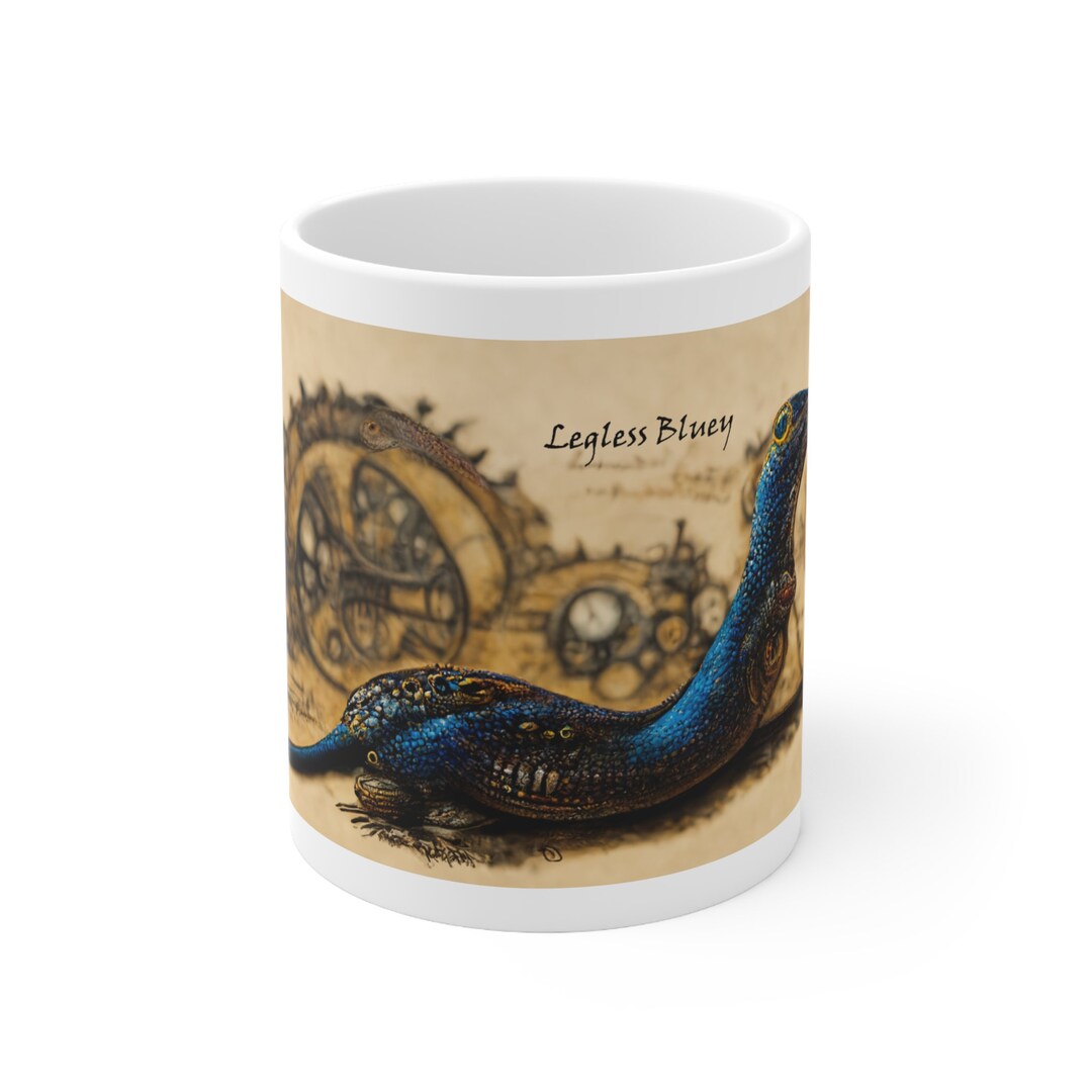 Funny Steampunk Mug Legless Bluey From Leonardo Invents Australia by ...