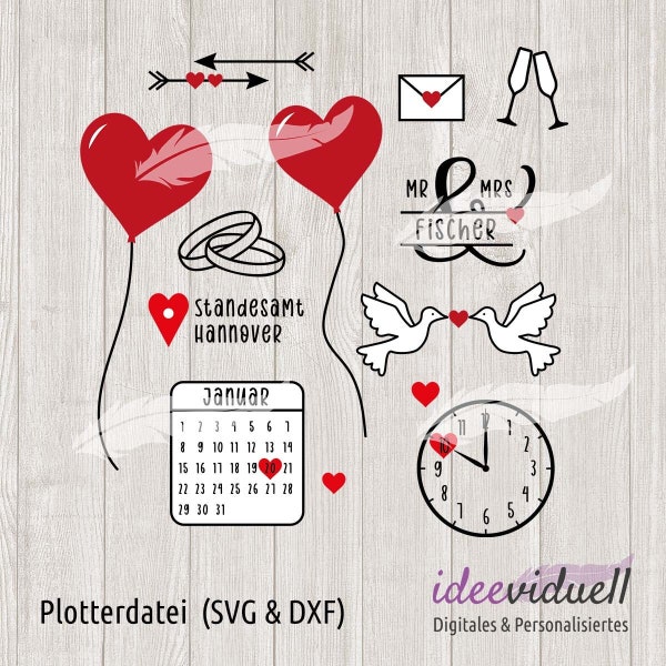 Plotter file coppia di sposi svg - Etsy Italia