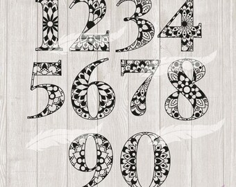 Mandala Numbers Svg - Etsy