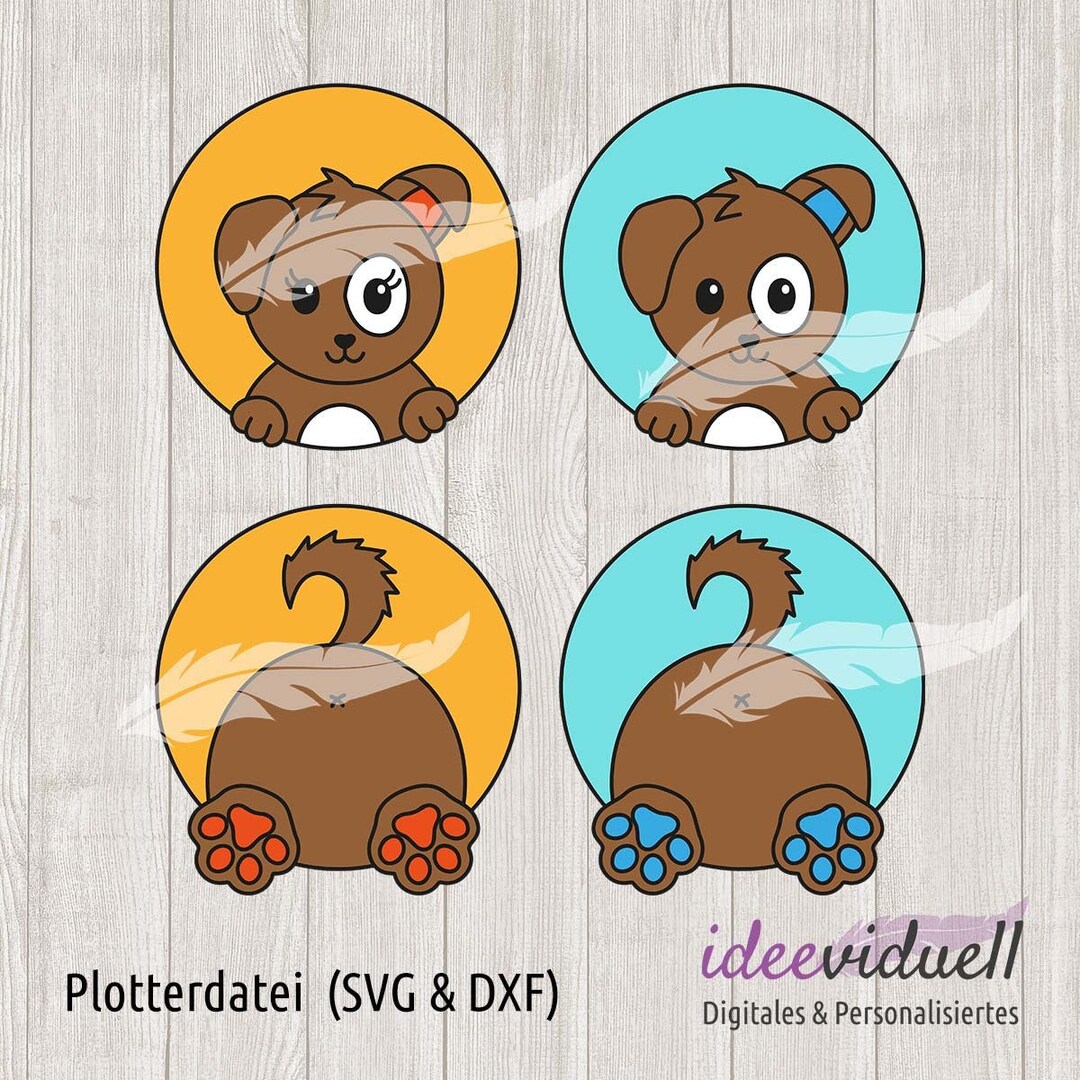 Puppy Dog With Bottom Plotter File SVG DXF Download - Etsy