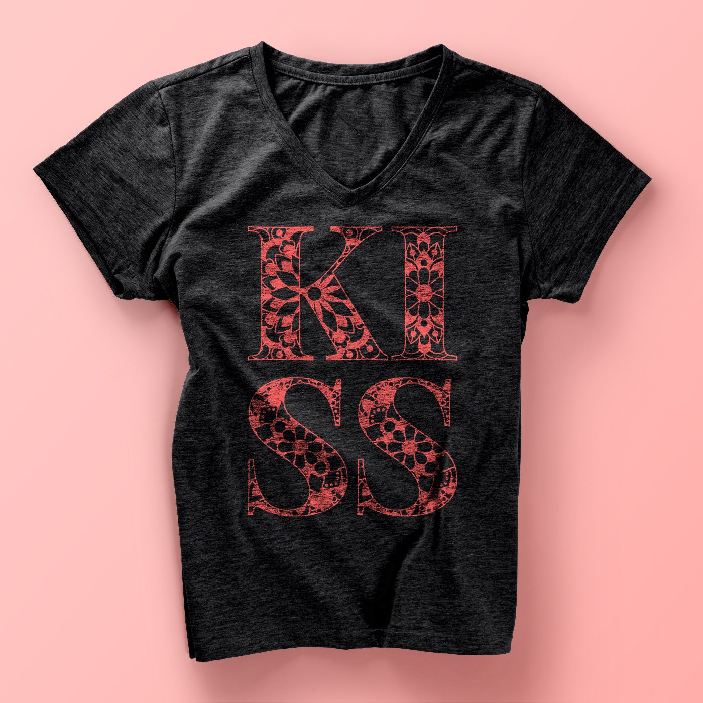 KISS Küssen Schriftzug Mandala Plotterdatei SVG DXF Download - Etsy.de