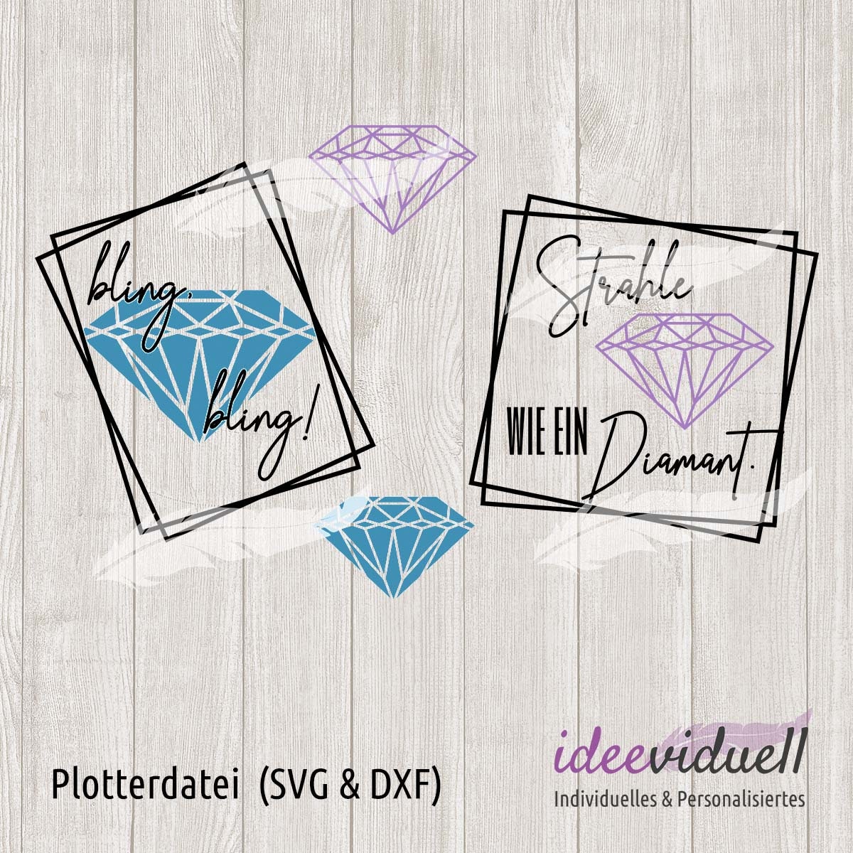 Diamant Plotterdatei SVG DXF Download - Etsy.de