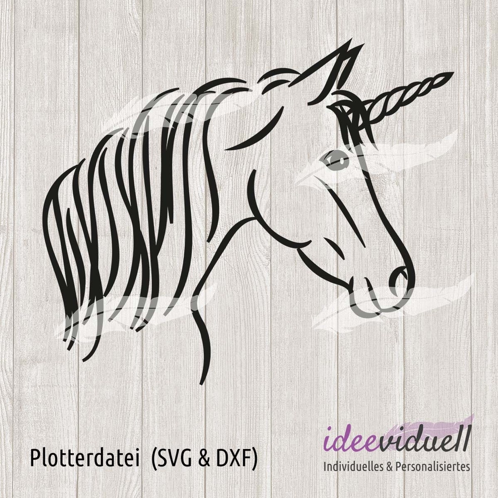 Einhorn Pferd LineArt Plotterdatei SVG DXF Download - Etsy Schweiz