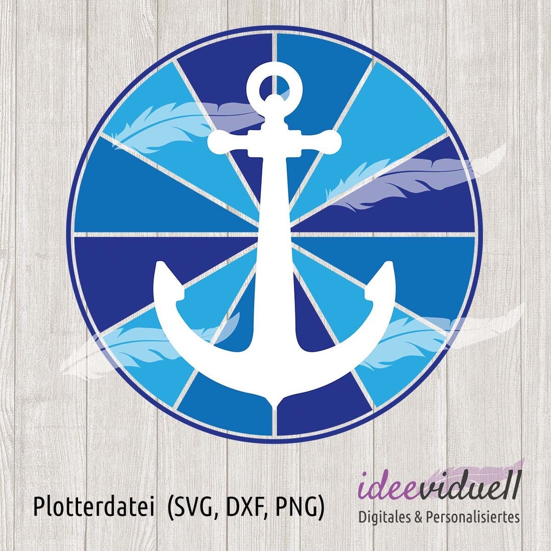 Anchor Circle Maritime Plotter File SVG DXF Download - Etsy