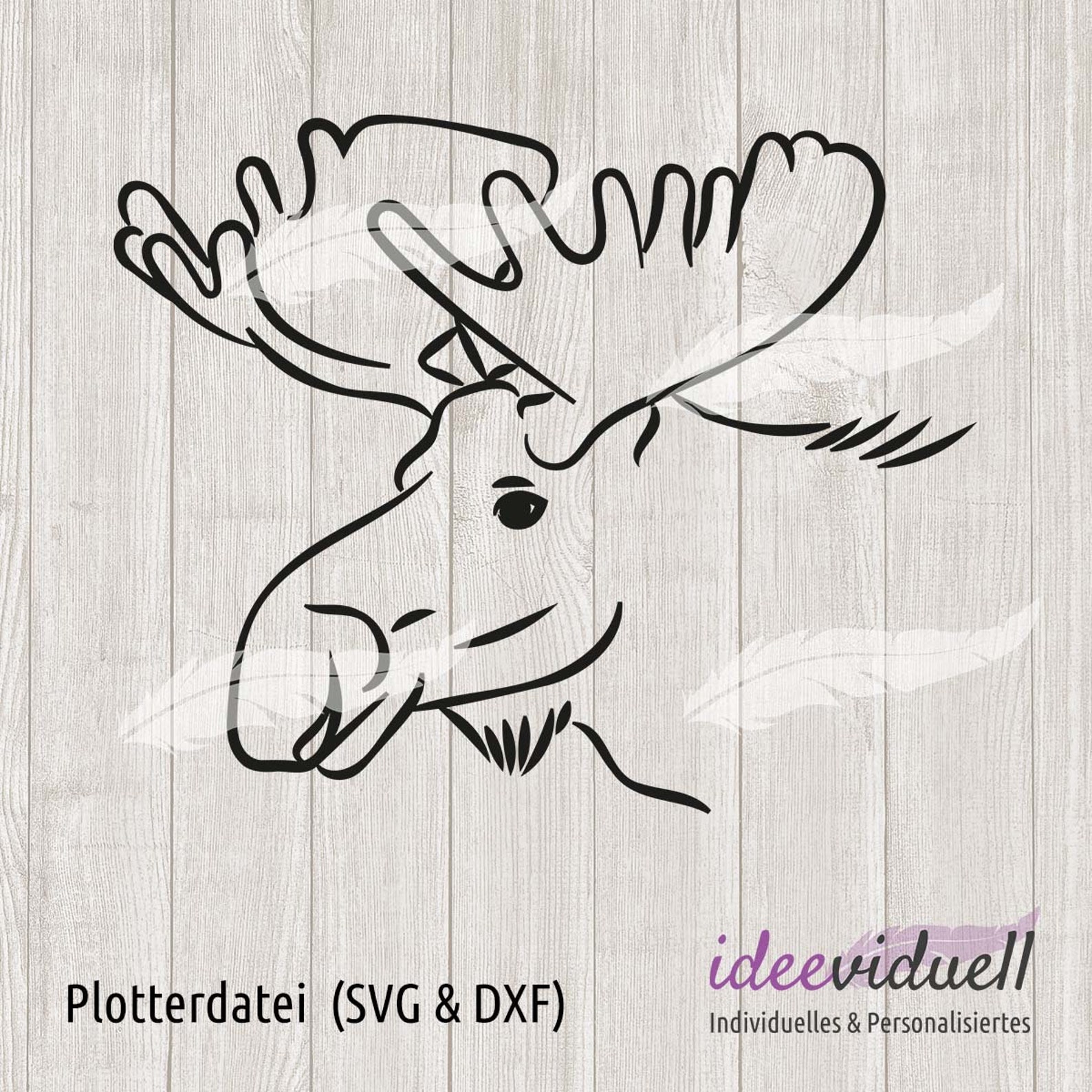 Elch LineArt Plotterdatei SVG DXF Download - Etsy Schweiz