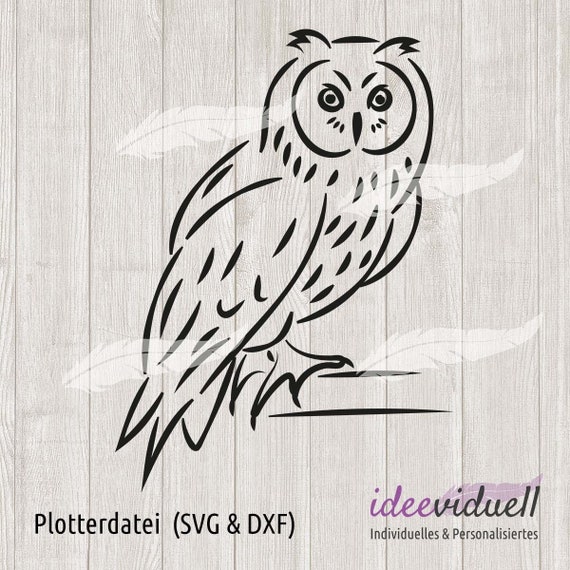 Eule LineArt Plotterdatei SVG DXF Download | Etsy