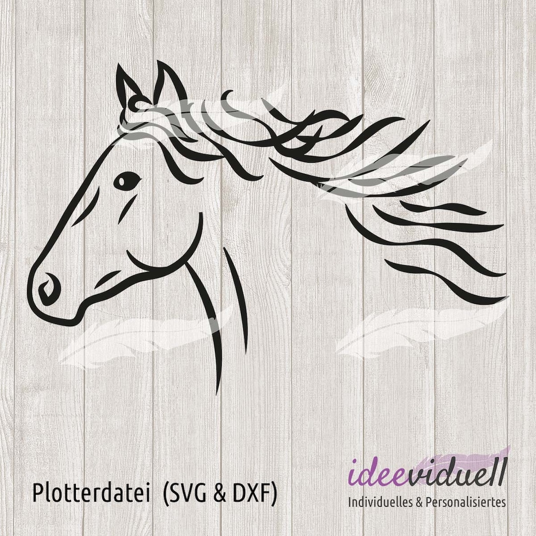 Pferd LineArt Plotterdatei SVG DXF Download - Etsy.de