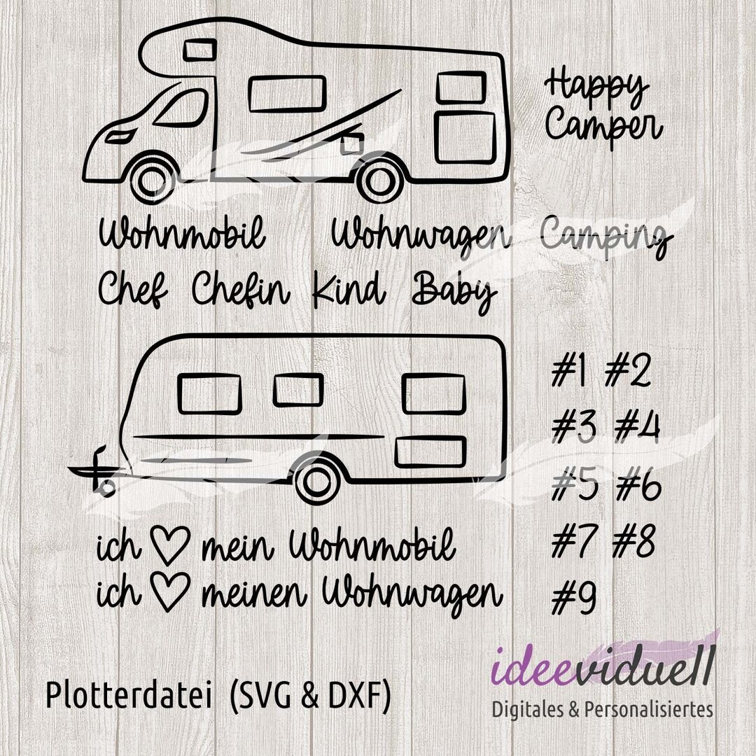 Motorhome Caravan Camping Plotter File SVG DXF Download - Etsy