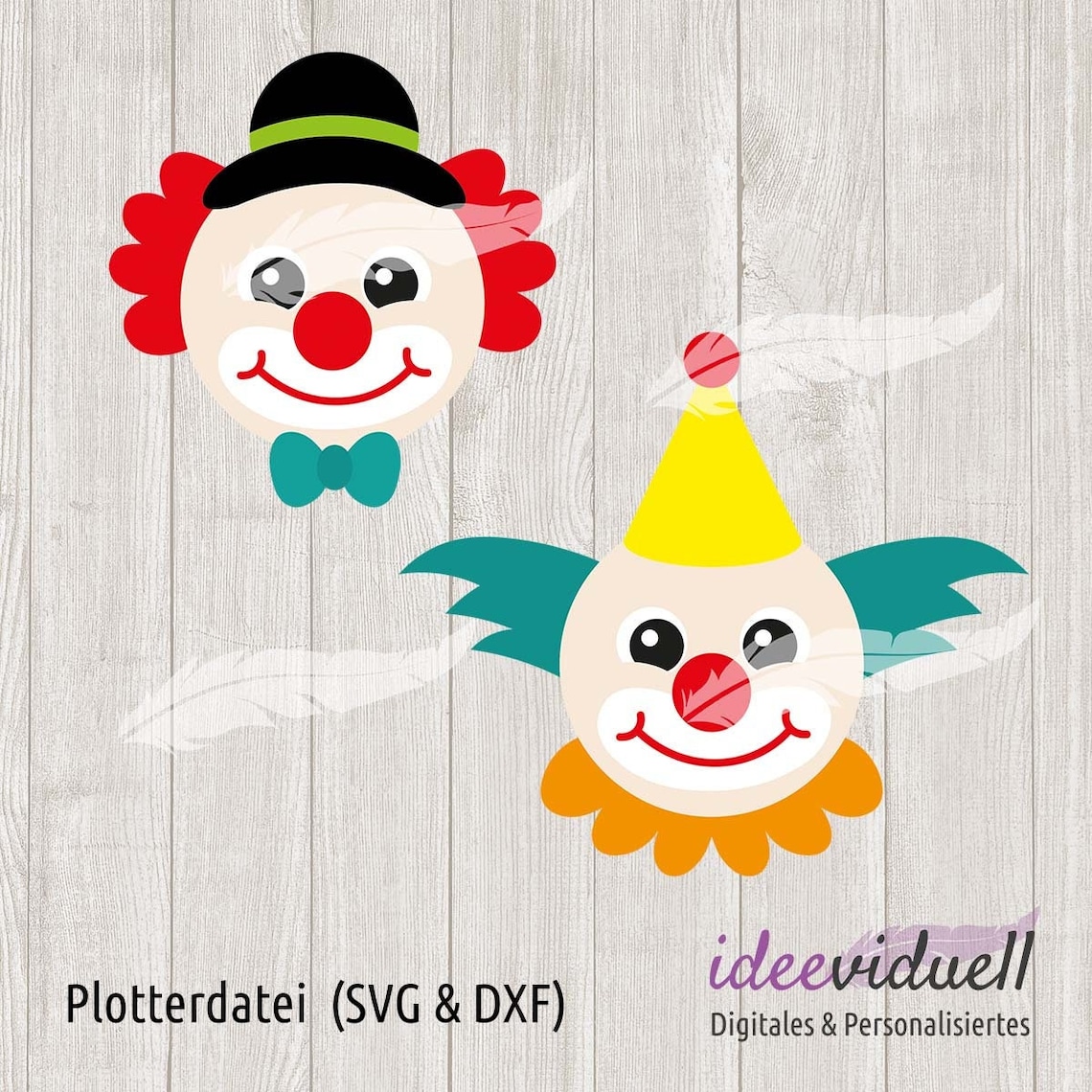 Clown Plotterdatei Bastelvorlage SVG DXF Download basteln - Etsy.de