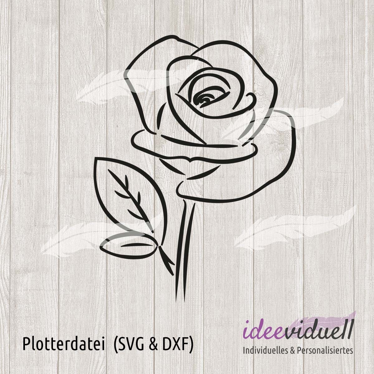 Rose Blume Pflanze LineArt Plotterdatei SVG DXF Download - Etsy.de