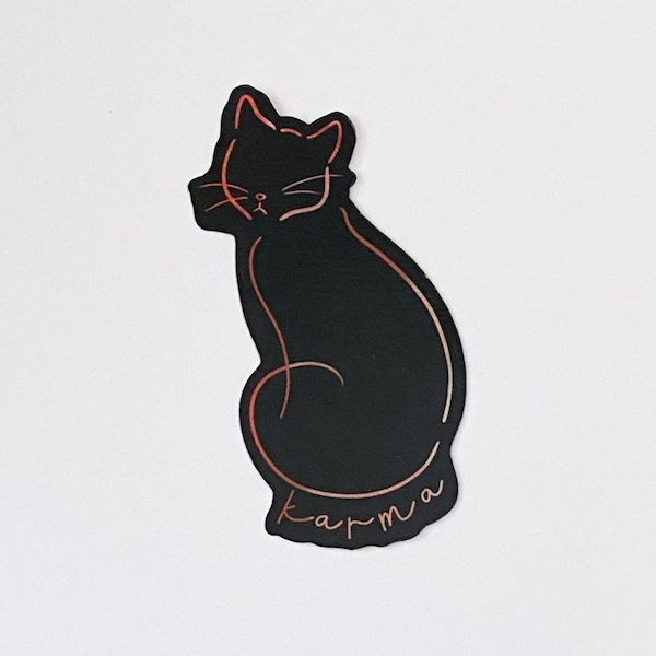 Karma is a Cat Sticker - Etsy