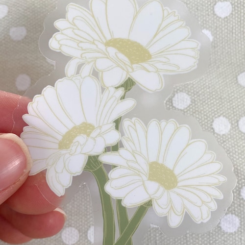 Waterproof Flower Sticker Cute Daisy Flower Water Bottle - Etsy