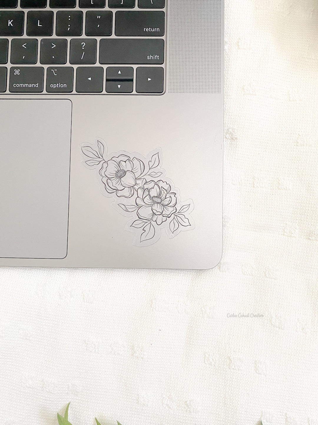 3" Clear Peony Drawing Sticker - Etsy