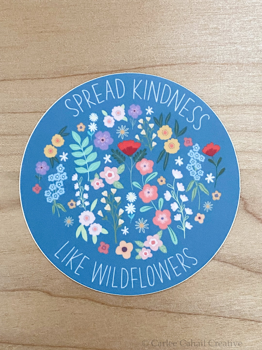 Spread Kindness Like Wildflowers Round Sticker - Etsy