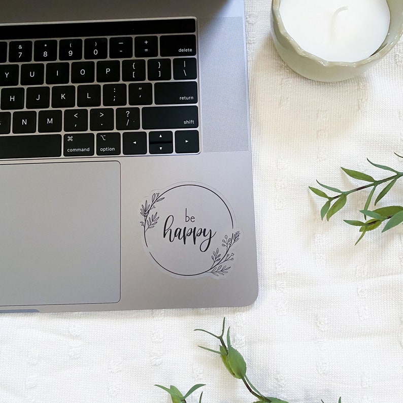 Be Happy Clear Vinyl Sticker - Etsy