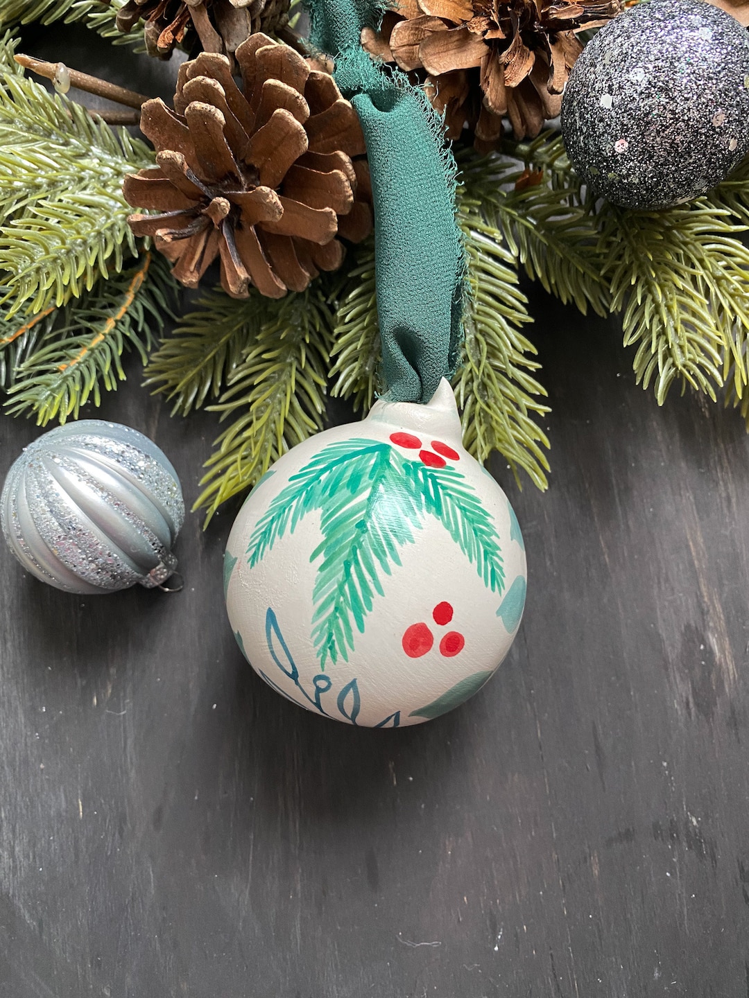 Hand-painted Ceramic Christmas Ornament - Etsy