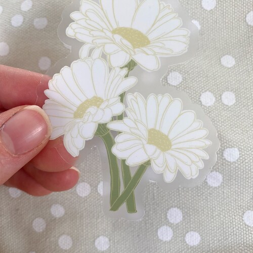 Minimalist Daisy Flower Sticker Clear Waterproof Girl Gift - Etsy