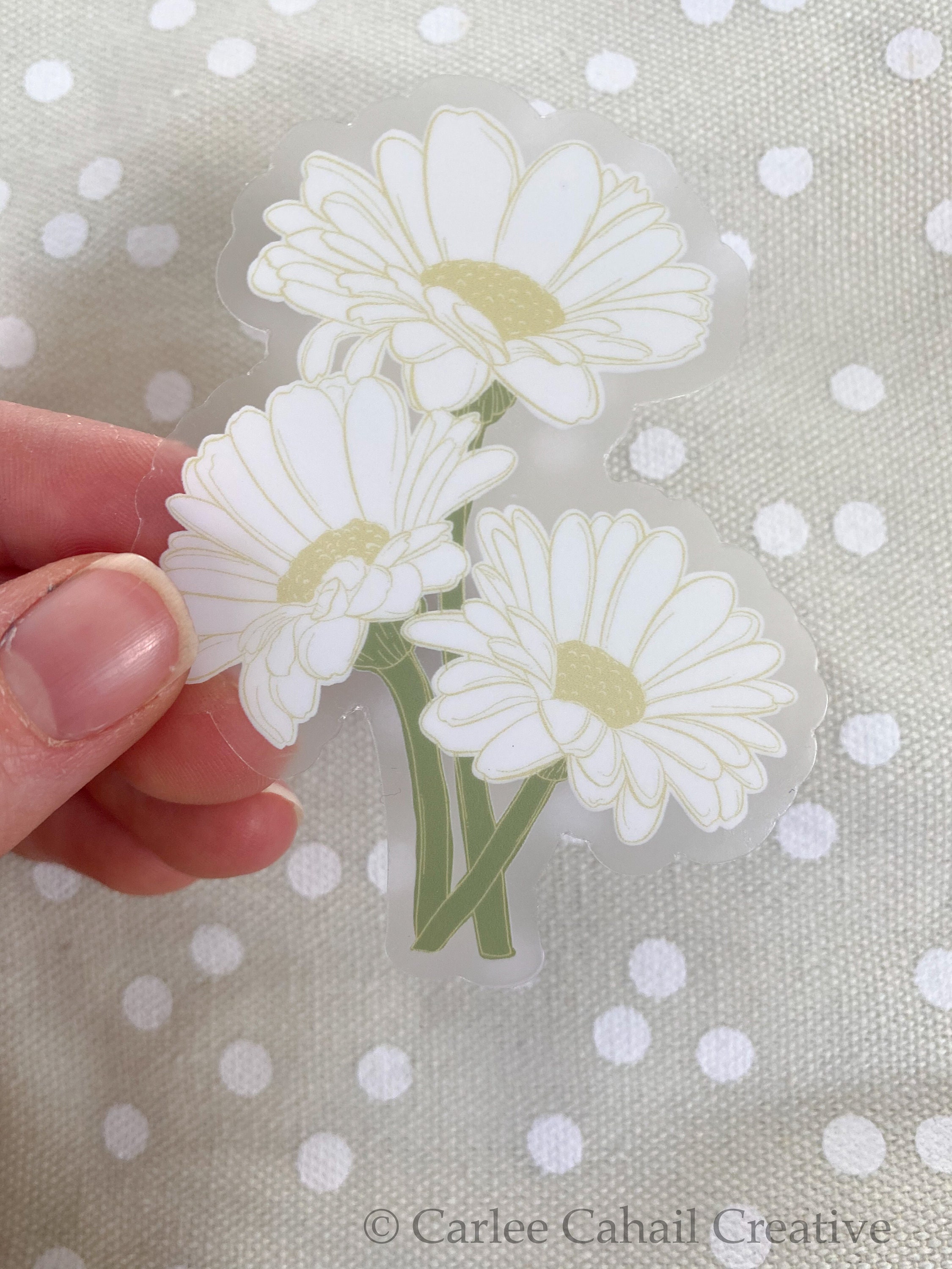 Daisy Clear Sticker | Etsy