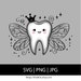 Tooth Fairy SVG: Cute Winged Tooth With Crown (digital Download) - Etsy