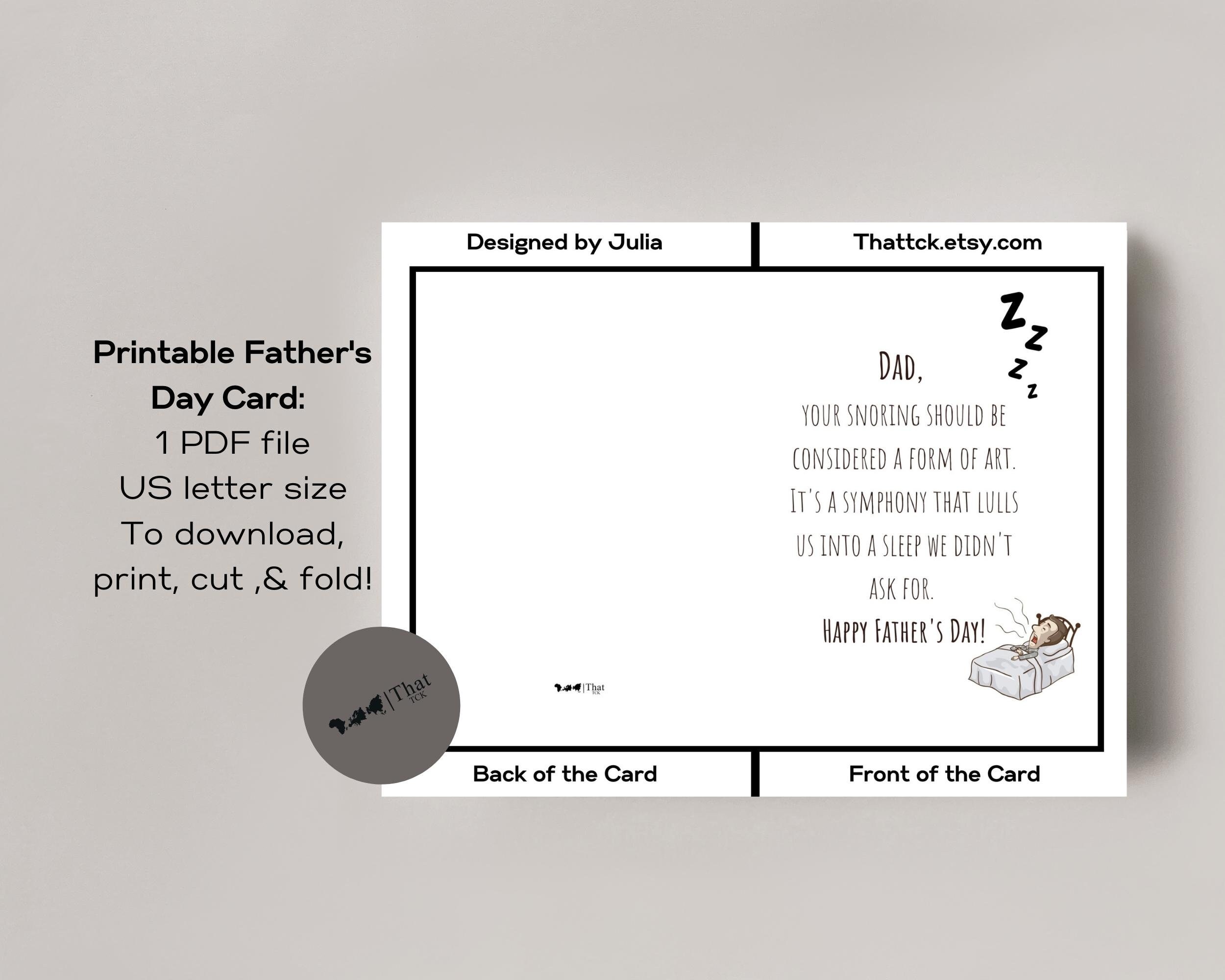 Printable Fathers Day Card Instant Download 5x7 Card Funny Card for Dad ...