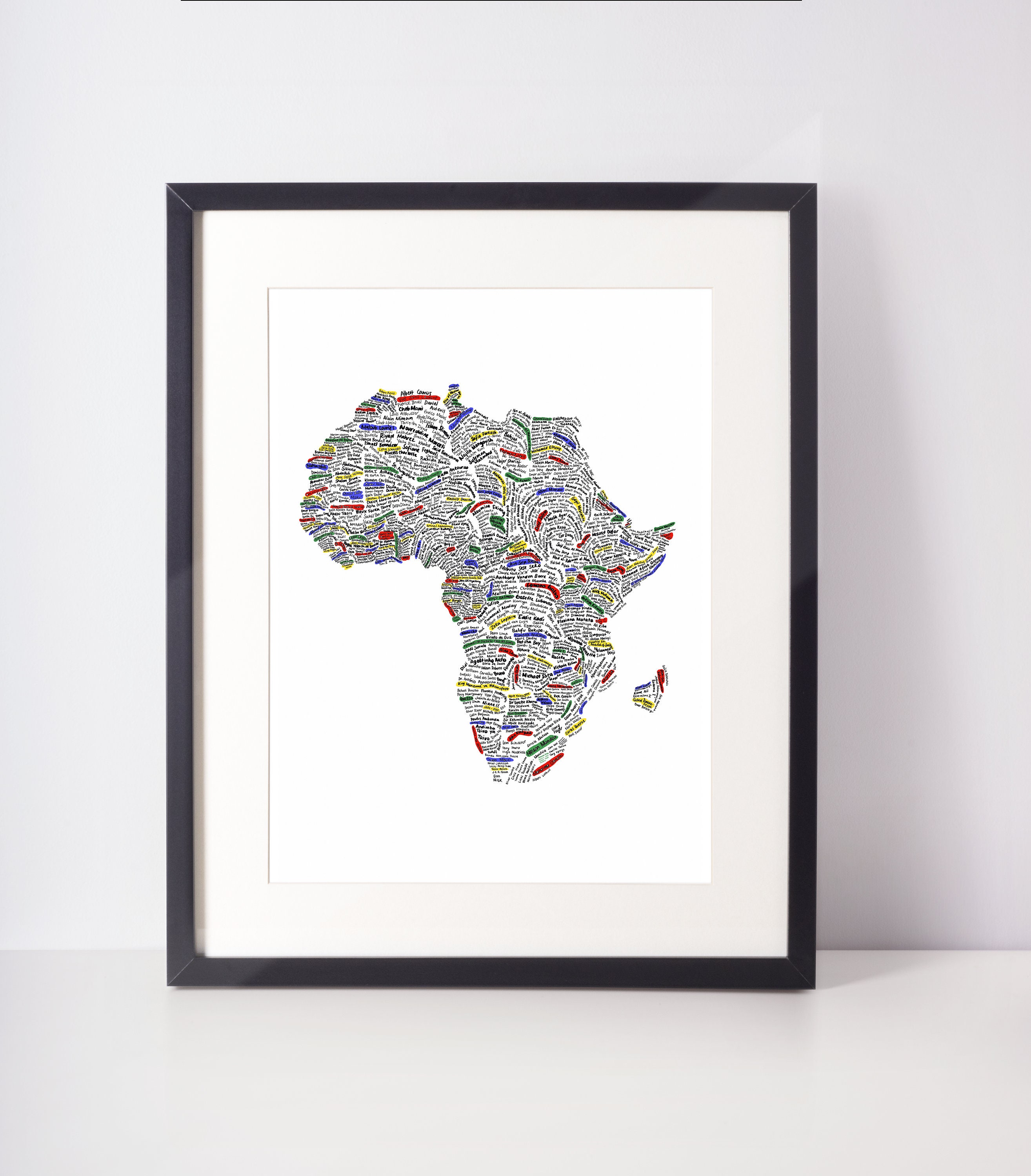 Africa Map Word Art Print: Famous Africans Typography (digital Download ...