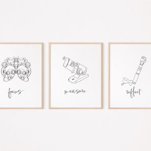 Optometry Line Art, Lensometer, Retinoscope, Phoropter, Printable, Eye ...