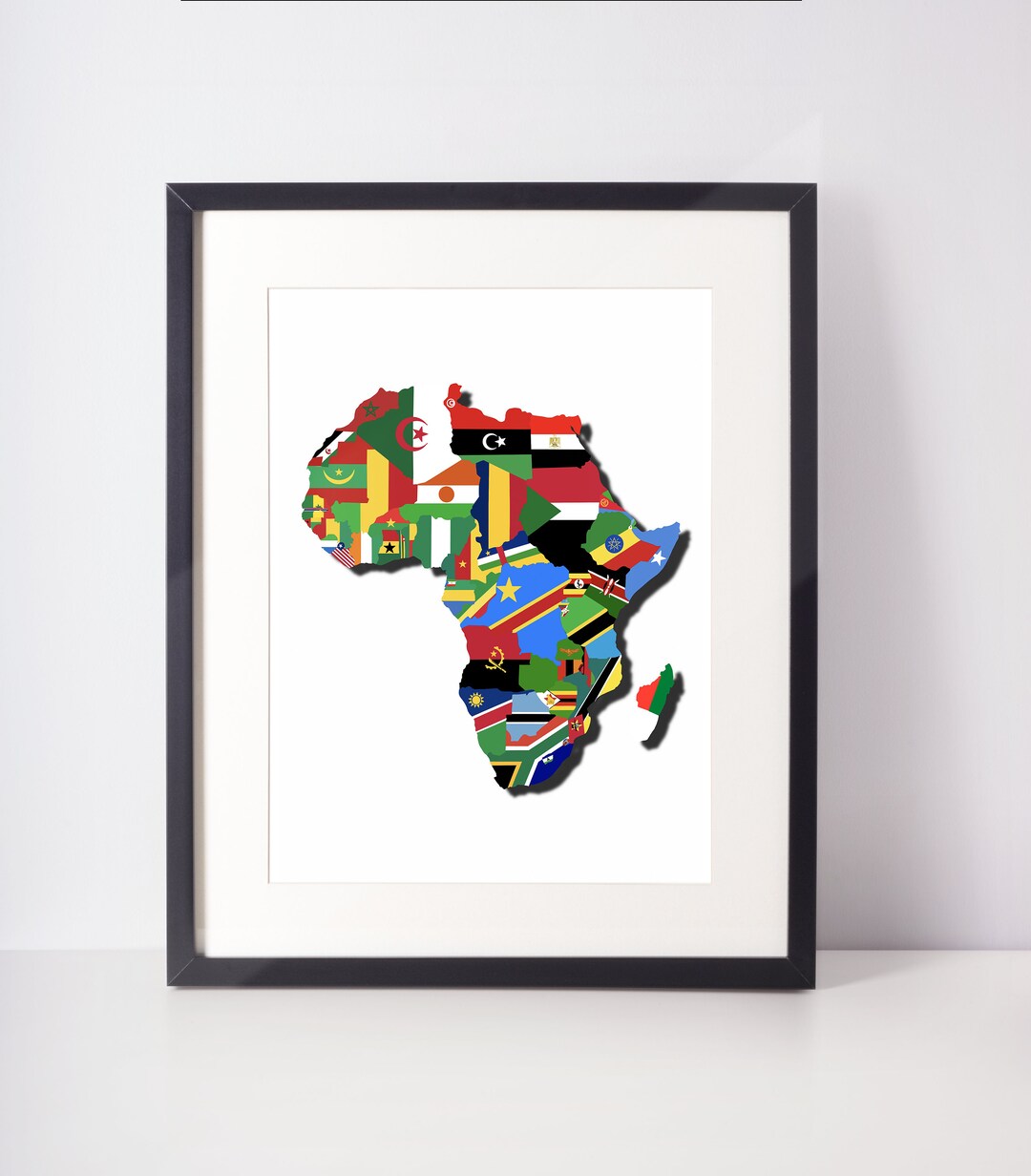 Africa Map Decor, Africa Wall Art, Home Office Decor, Africa Travel ...
