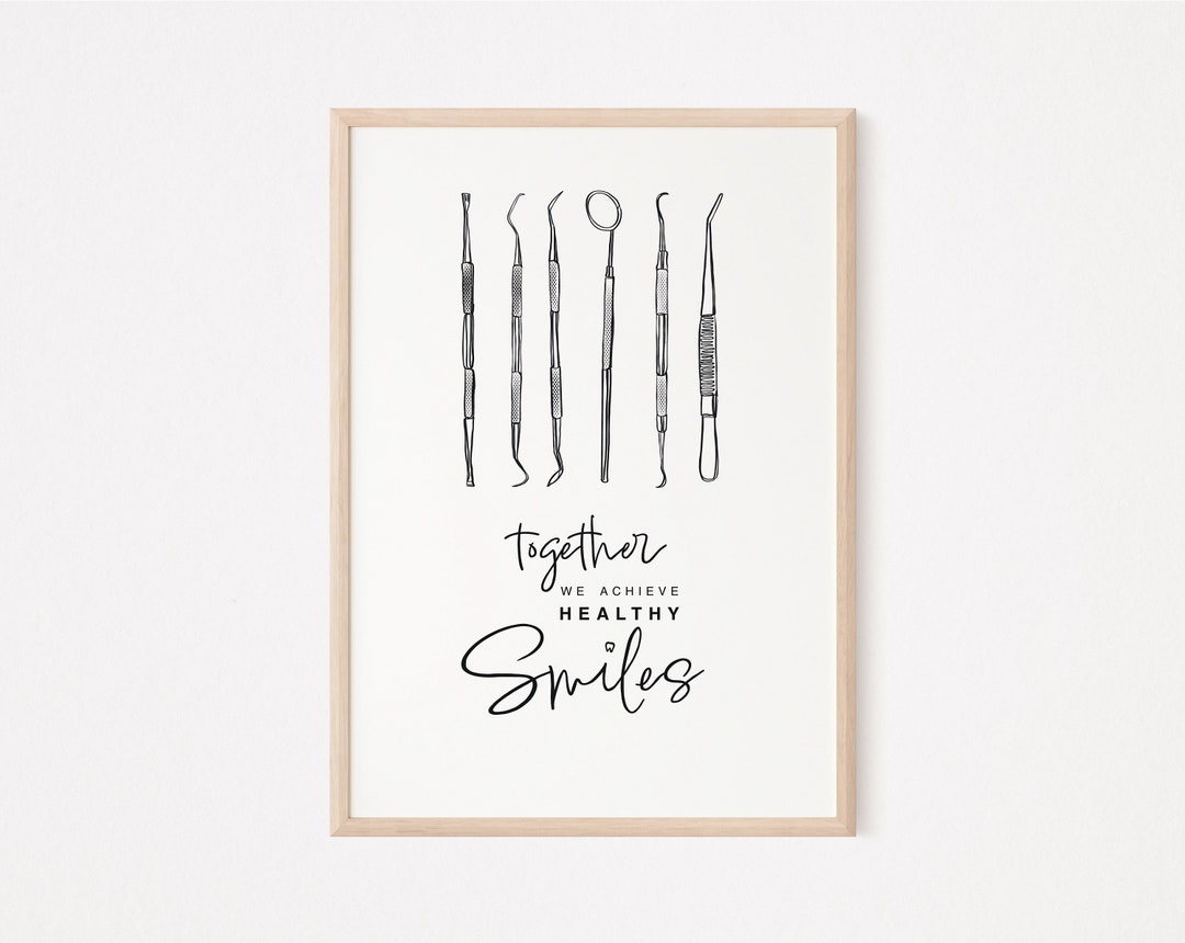 Dental Tools Line Art Print: Dentist Office Decor (digital Download) - Etsy