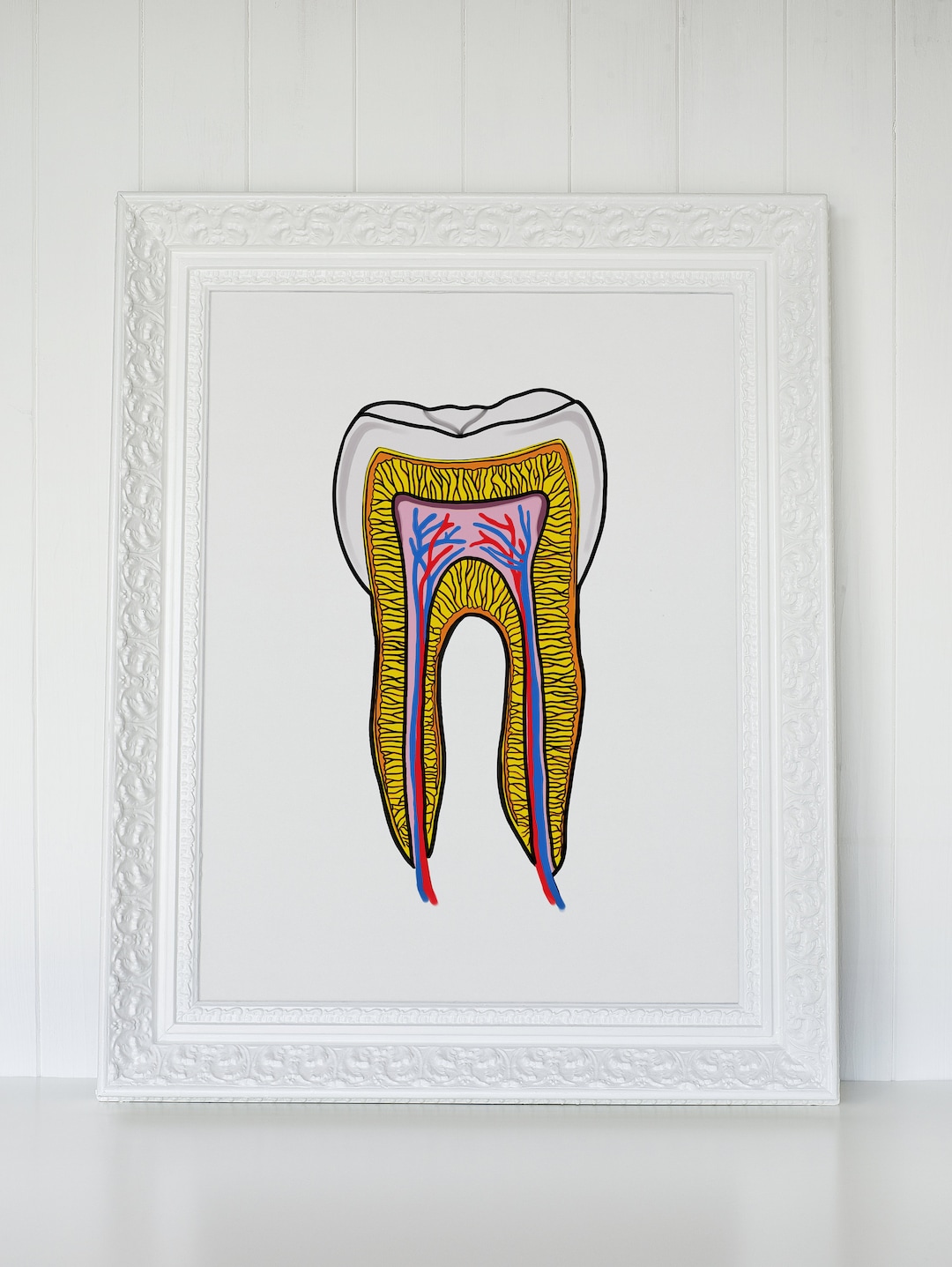 Dentist Office Decor, Molar Tooth Drawing, Dental Printable Art ...