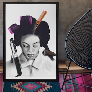 Hair Salon Art Print: Hairdresser Portrait (digital Download) - Etsy