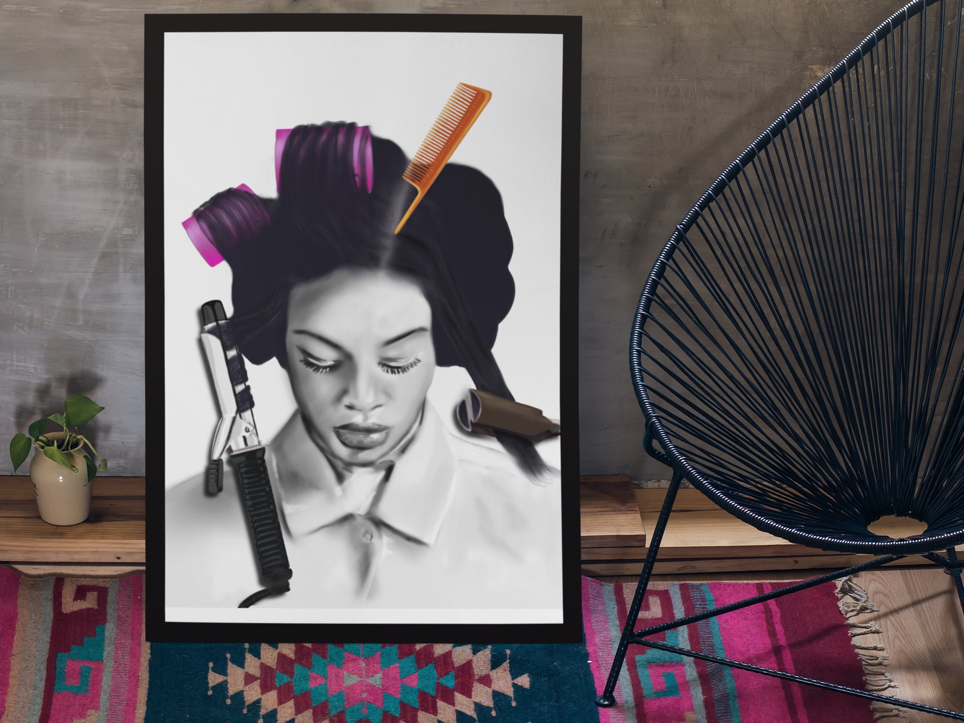 Hair Salon Art Print: Hairdresser Portrait (digital Download) - Etsy