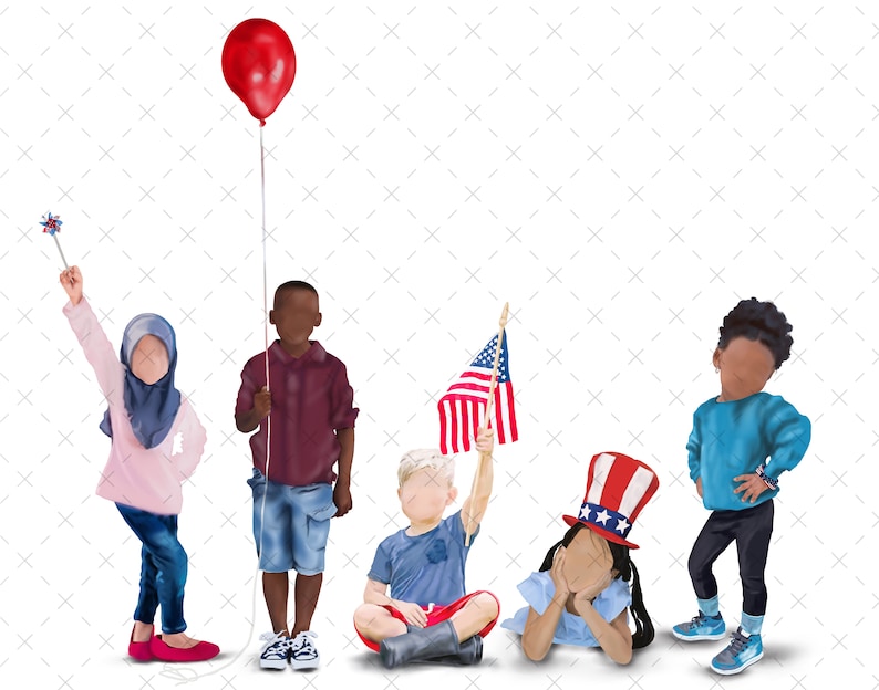 United We Celebrate! Hyper Realistic Clip Art Illustration for 4th of ...