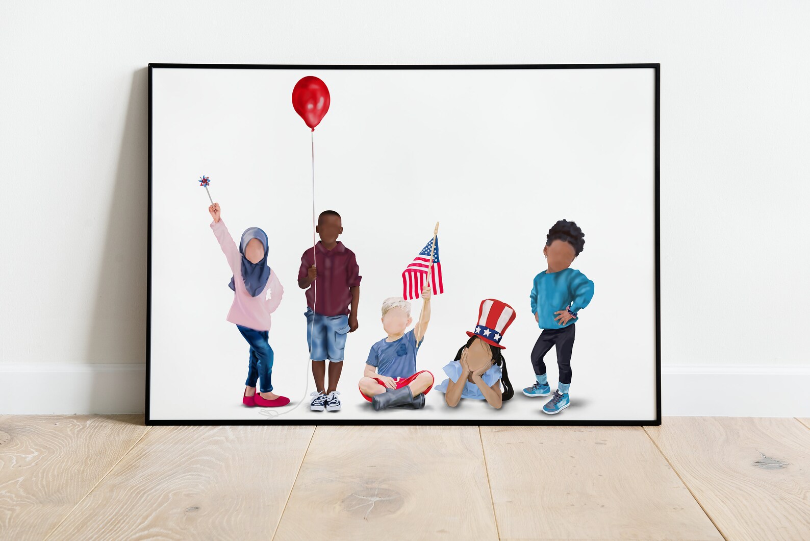 United We Celebrate! Hyper Realistic Clip Art Illustration for 4th of ...