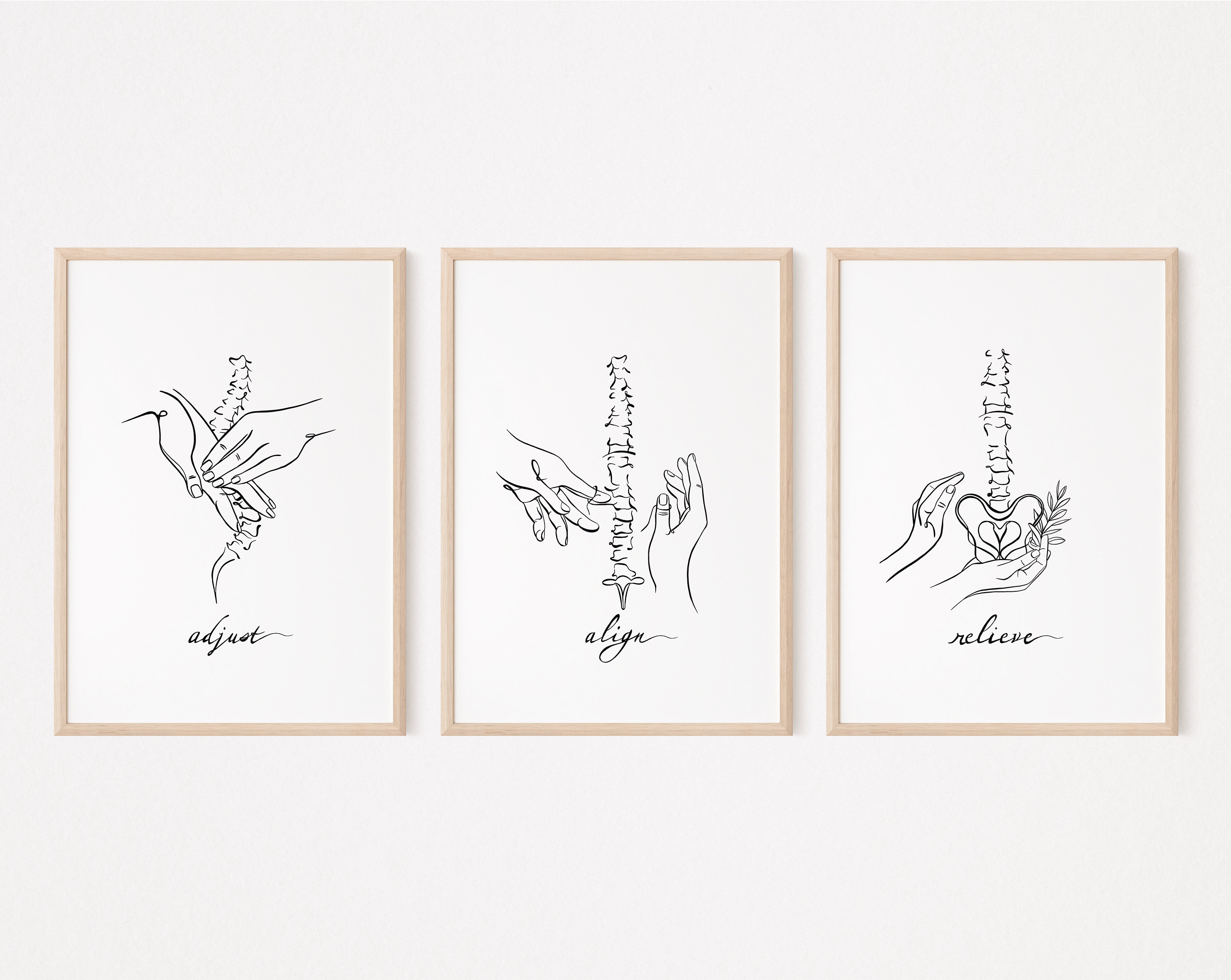 Minimalist Line Art, Digital Download, Chiropractor Artwork ...