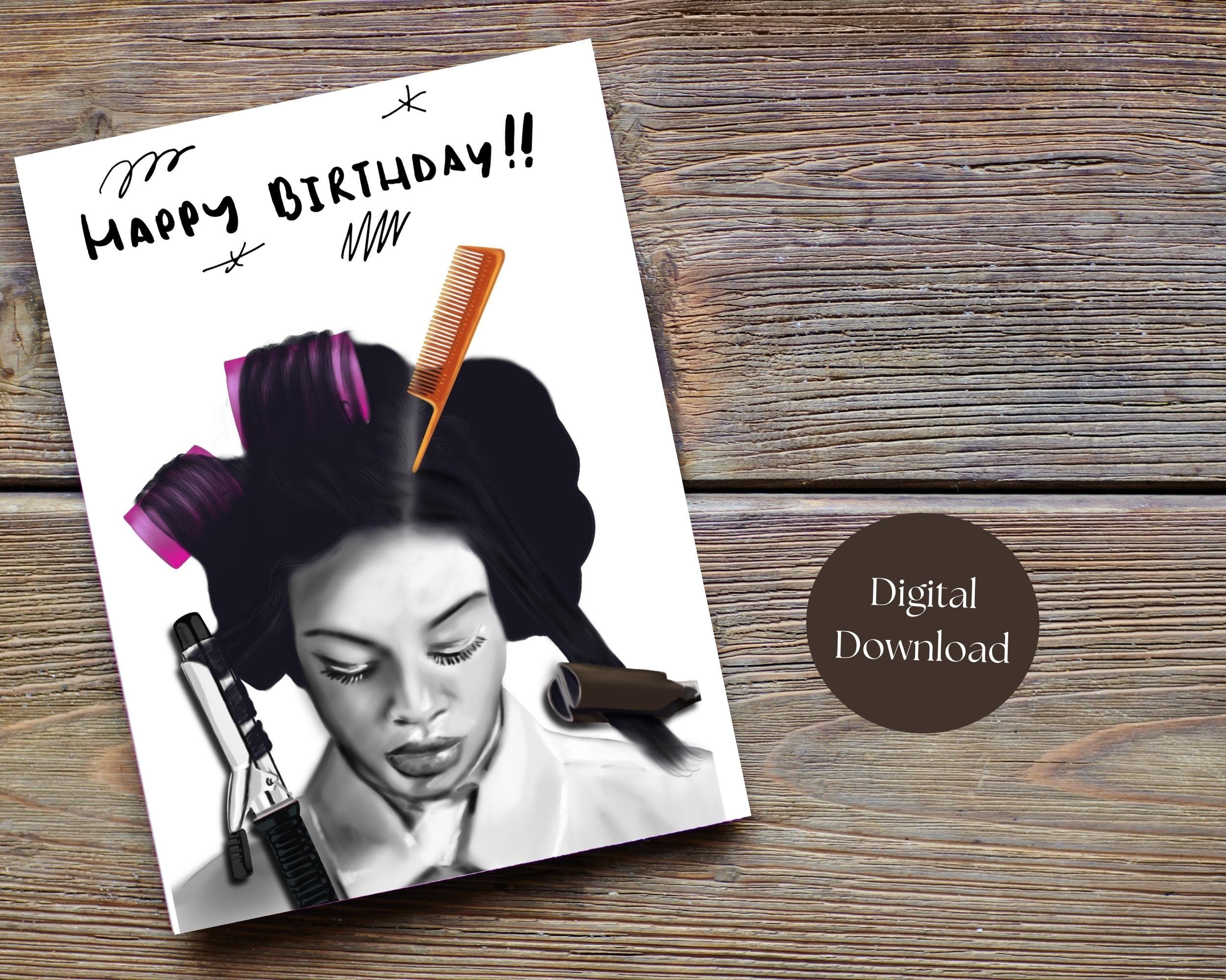 Printable Birthday Card for a Woman Illustrated Greeting Card for Her ...