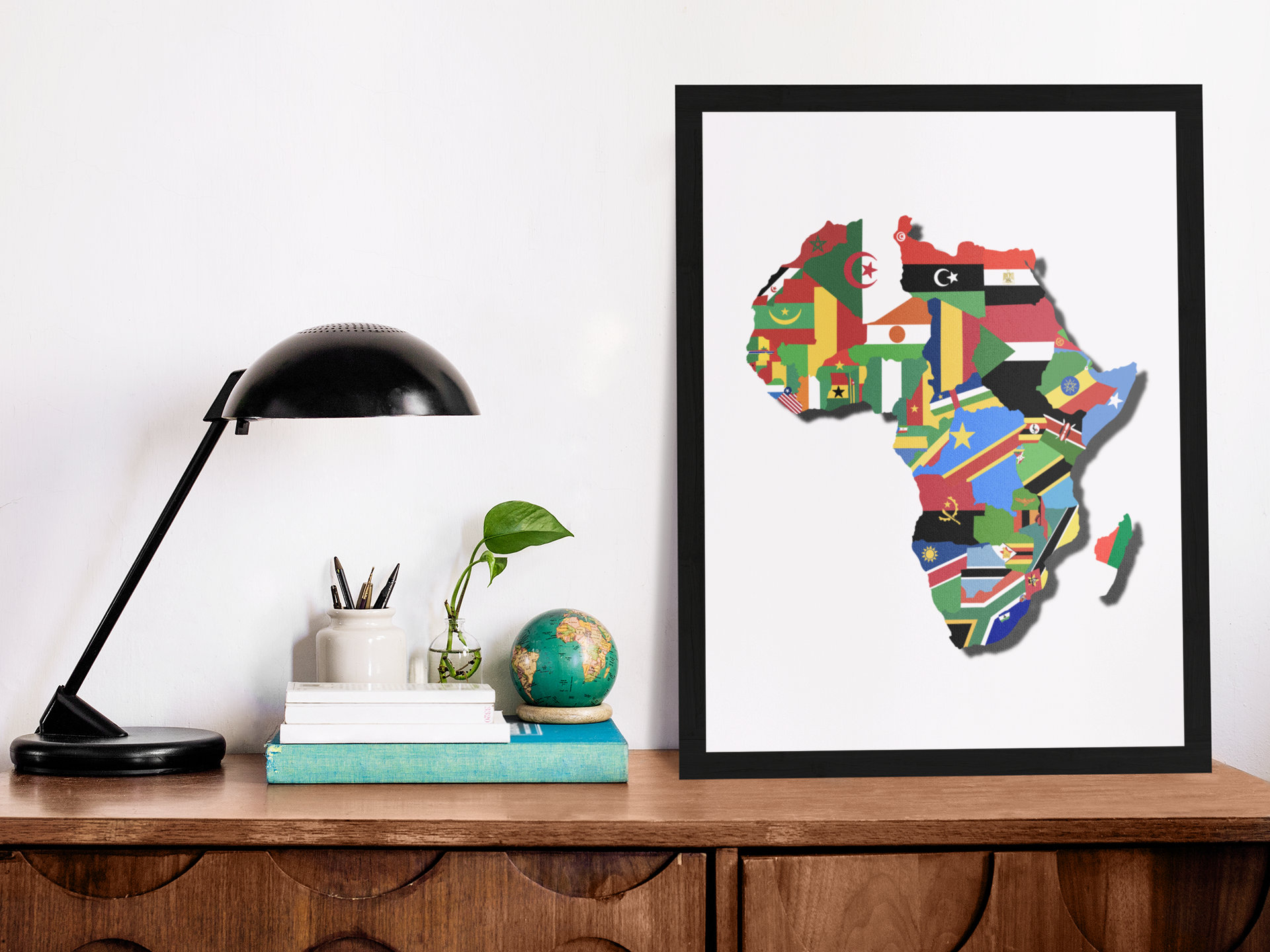 Africa Map Decor, Africa Wall Art, Home Office Decor, Africa Travel ...