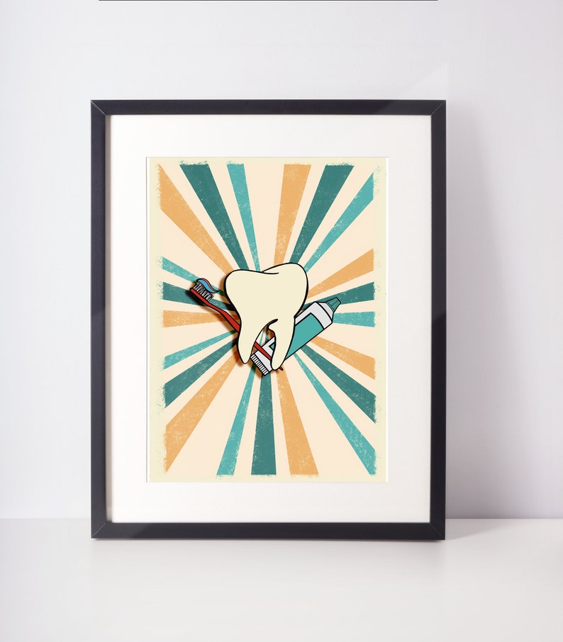 Tooth Print, Tooth Art, Dentist Wall Decor, Teeth Print, Printable ...